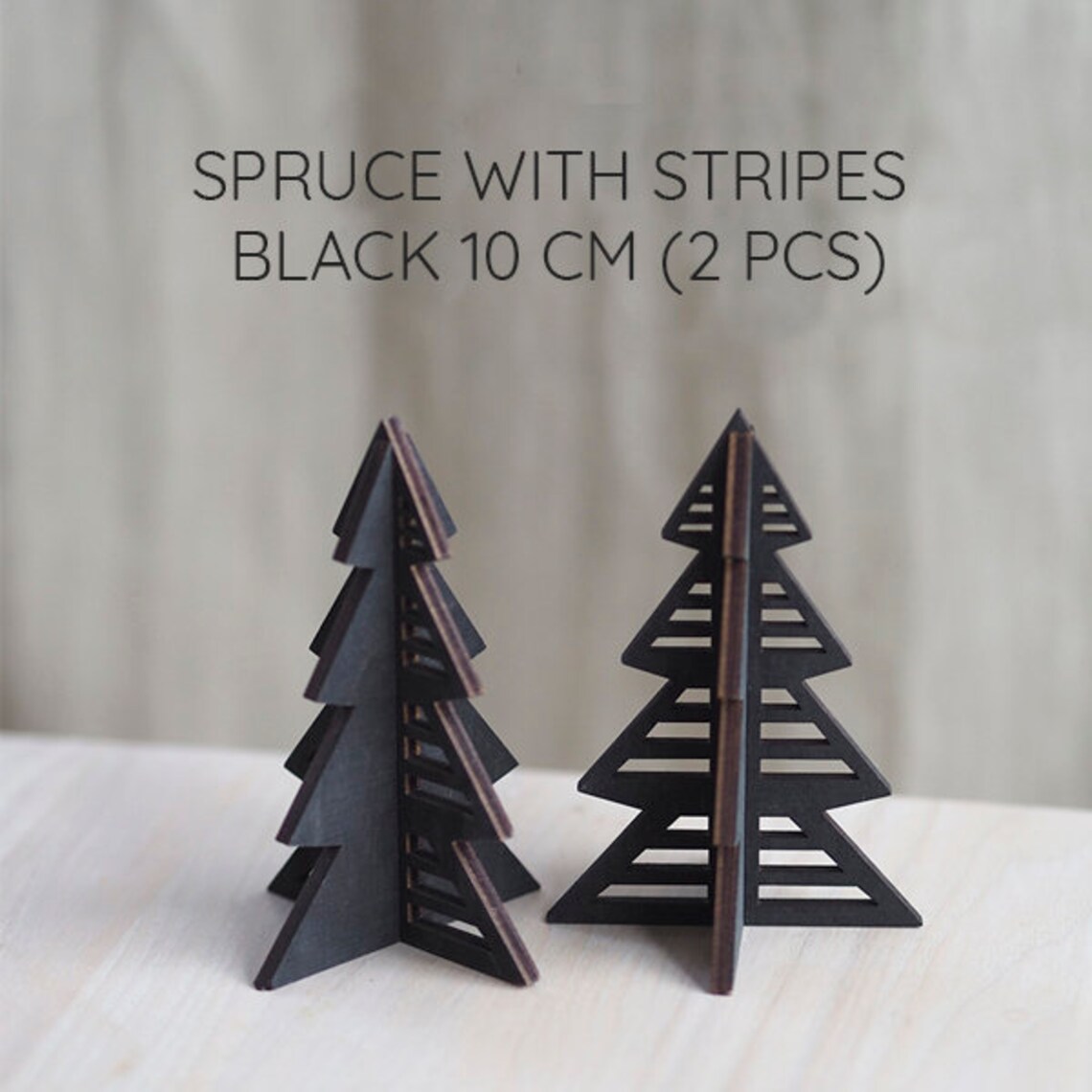 Wooden Christmas Trees 2 Pcs height 10 Cm - Etsy