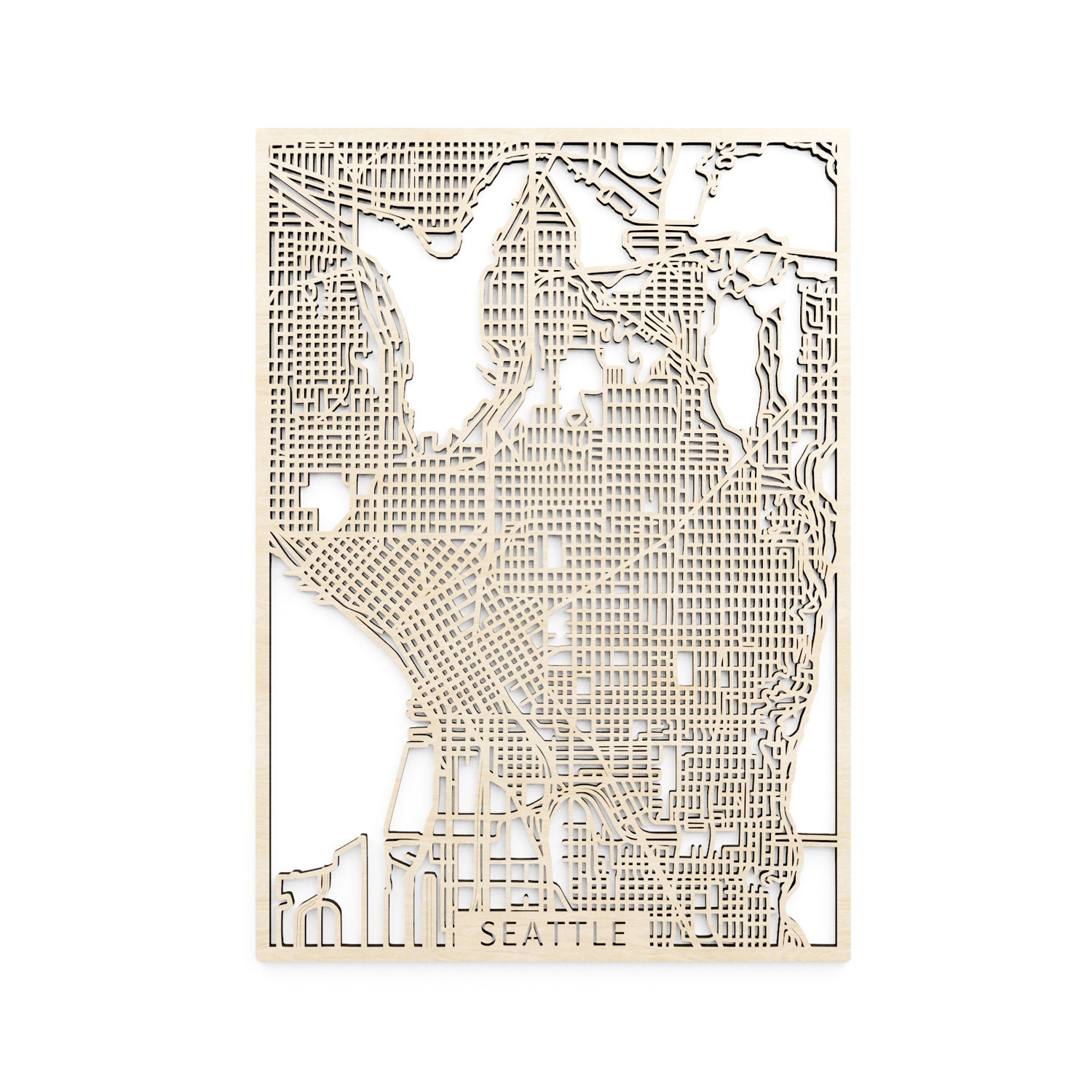 Wooden Map of Seattle WA - Etsy