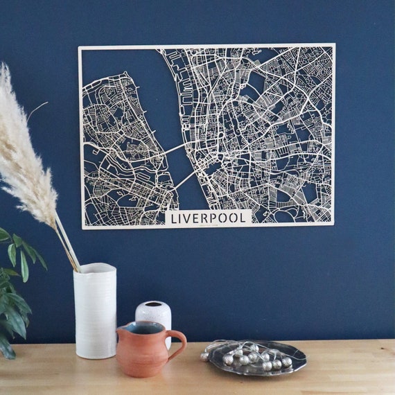 Wooden Map of Liverpool | Etsy