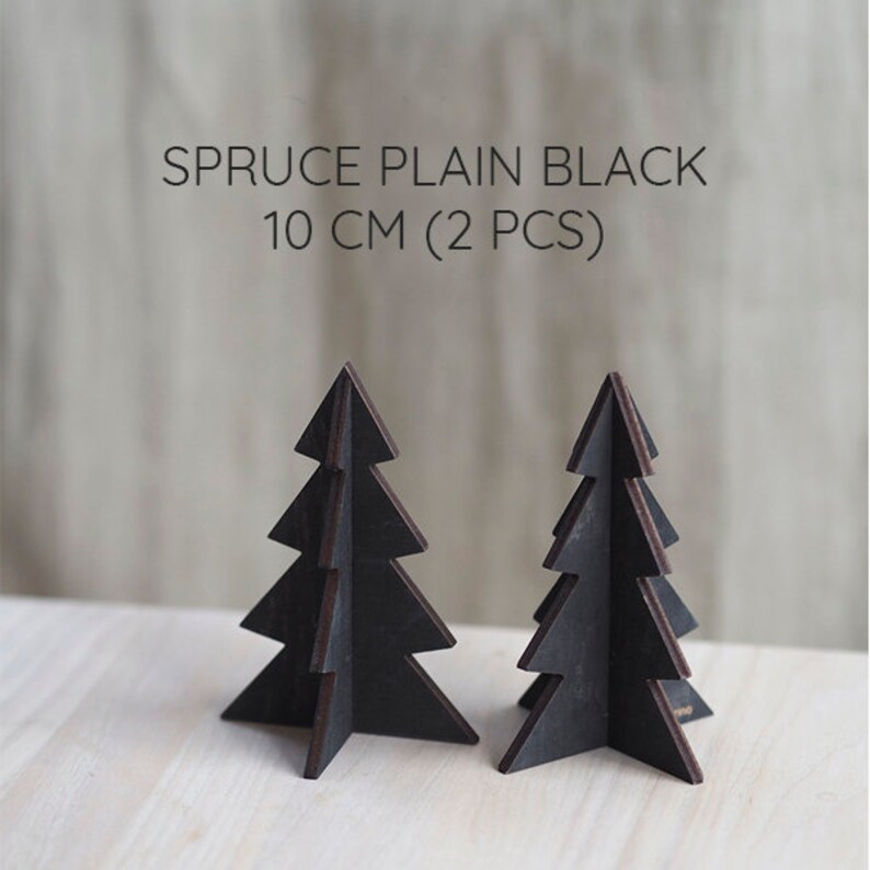 Wooden Christmas Trees 2 Pcs height 10 Cm - Etsy