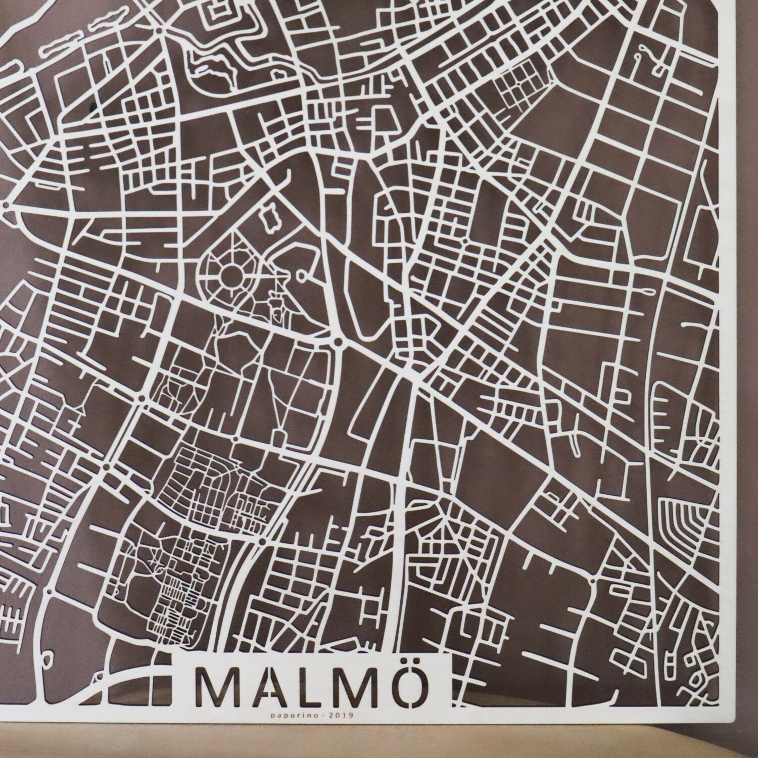 Wooden Map of Malmö - Etsy
