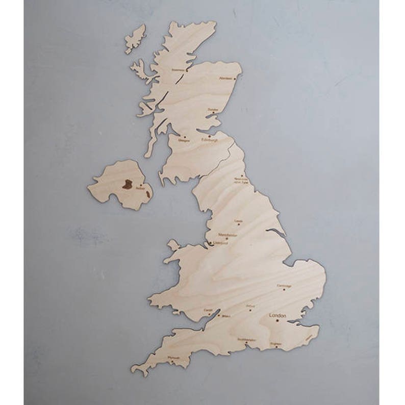 Wooden Map of United Kingdom - Etsy