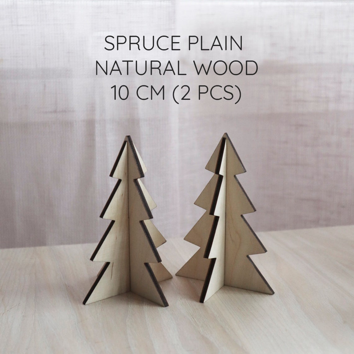 Wooden Christmas Trees 2 Pcs height 10 Cm - Etsy
