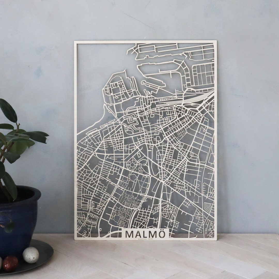 Wooden Map of Malmö - Etsy