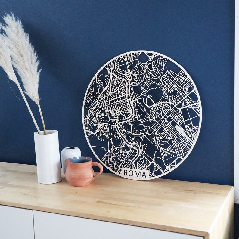 Wooden Map of Roma - Etsy