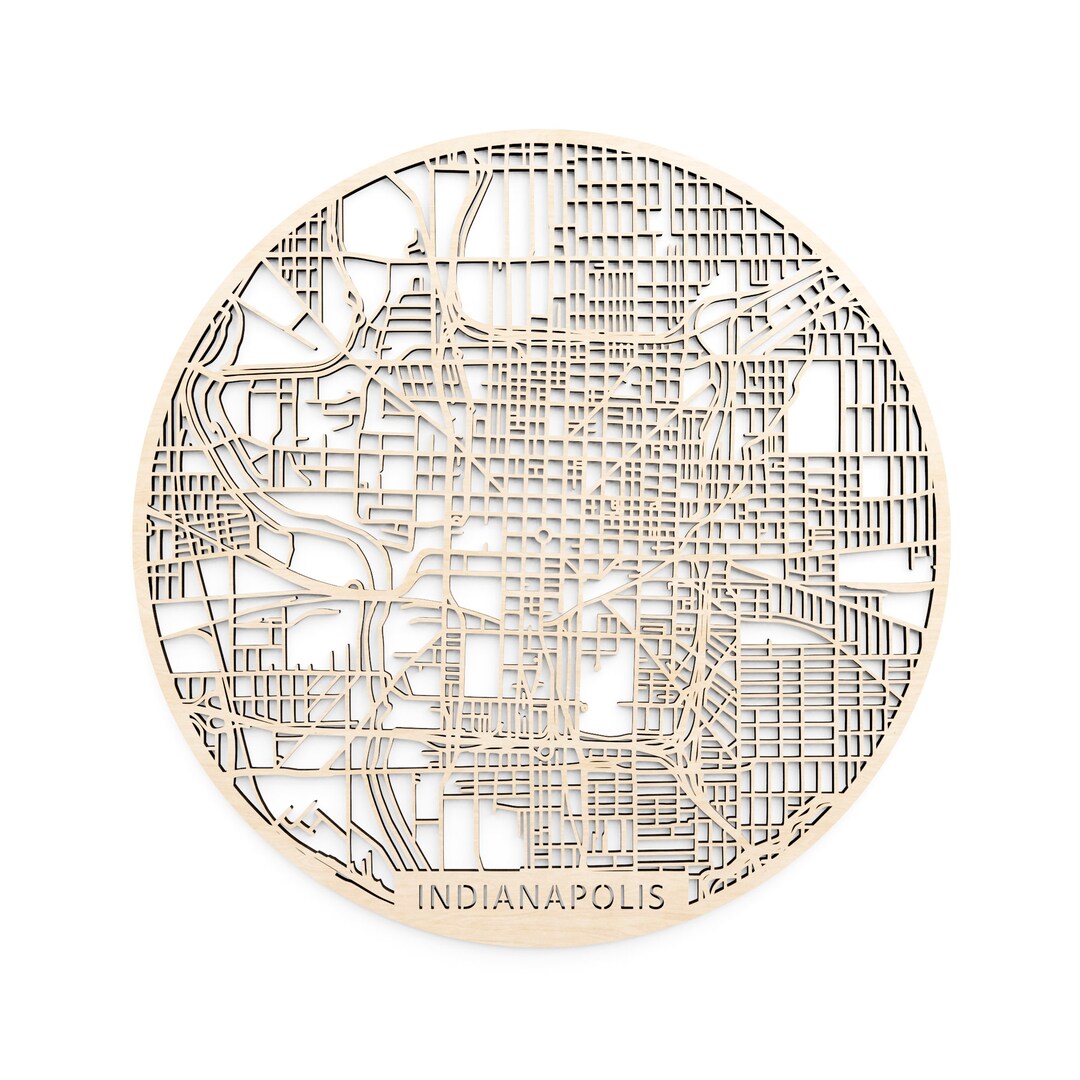 Wooden Map of Indianapolis IN - Etsy