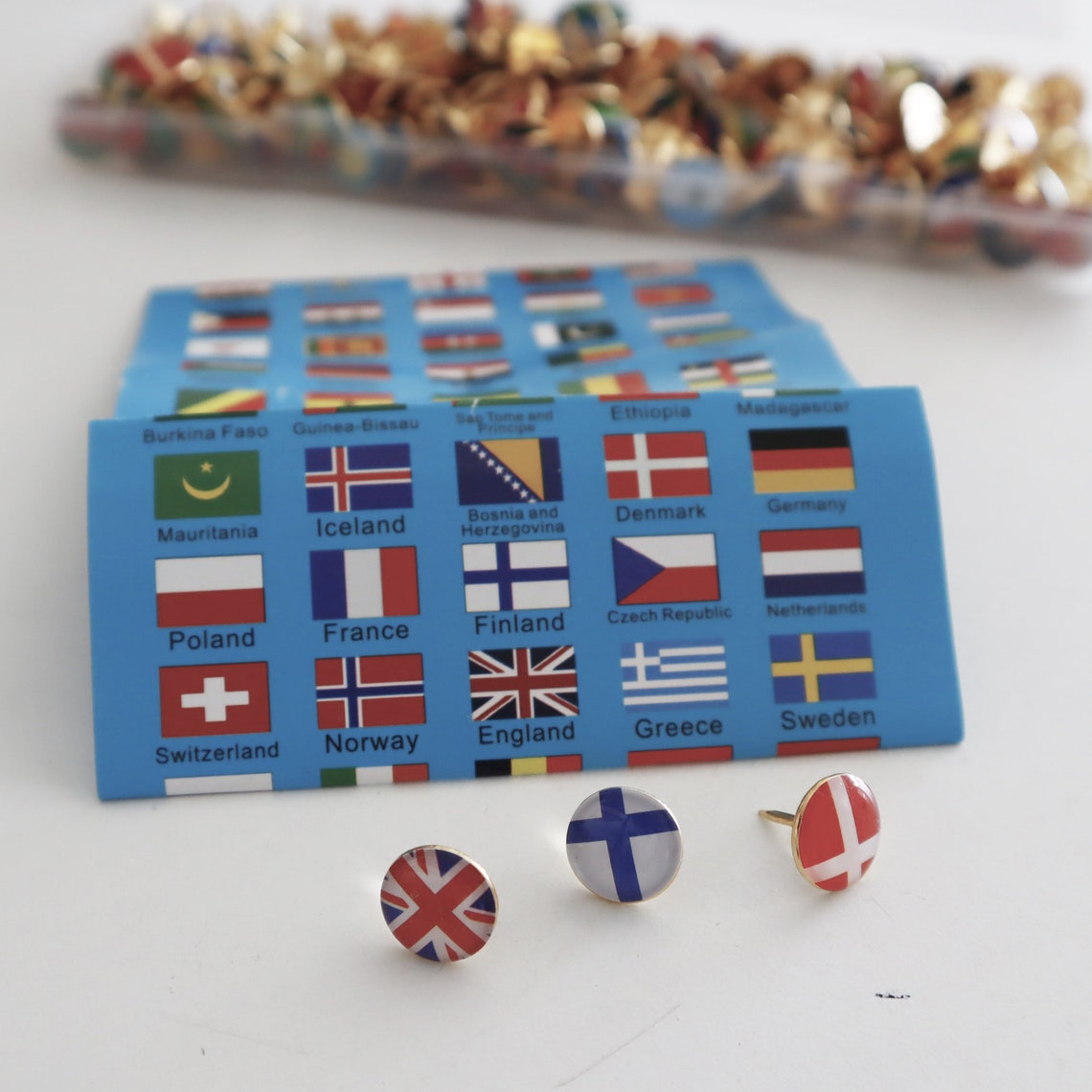 Wooden World Map XL With Flag Pins - Etsy