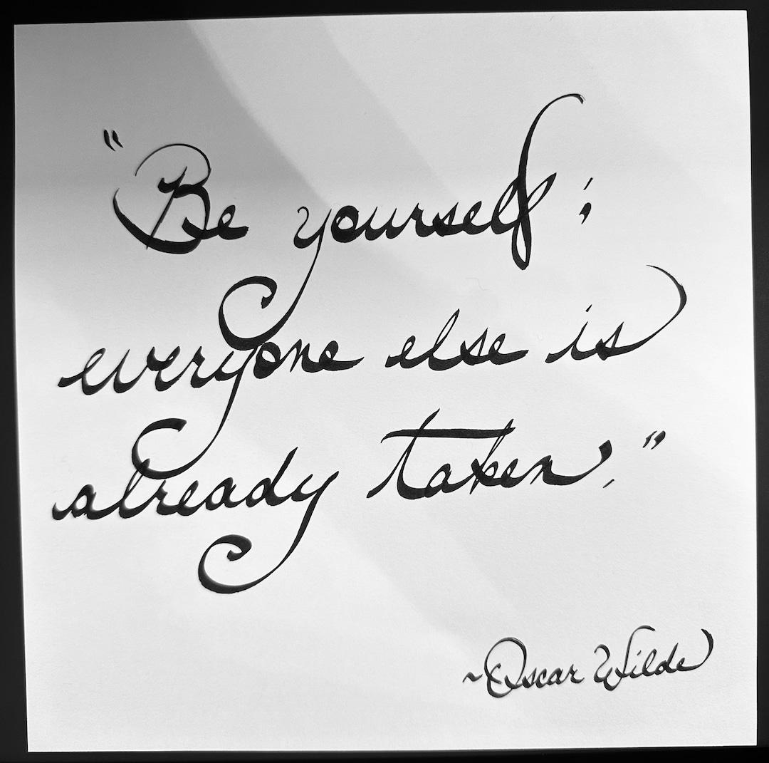 Be Yourself, Oscar Wilde 8x8 Framed Quote Handwritten - Etsy