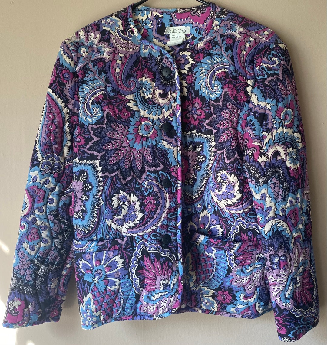Vintage Albee Quilted Paisley Flower Jacket - Women’s 11/12 - Medium ...