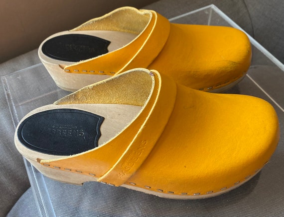 Vintage Swedish Hasbeens Clogs Mustard Yellow Womens 35 | Etsy