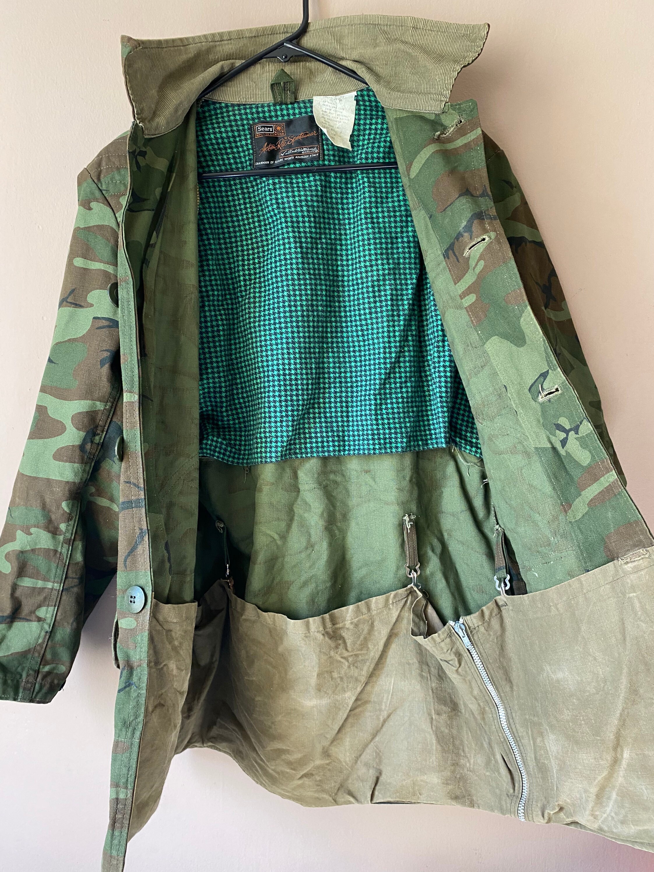 Vintage Sears Roebuck Camo Hunting Jacket - Ted Williams Quality - 6 ...