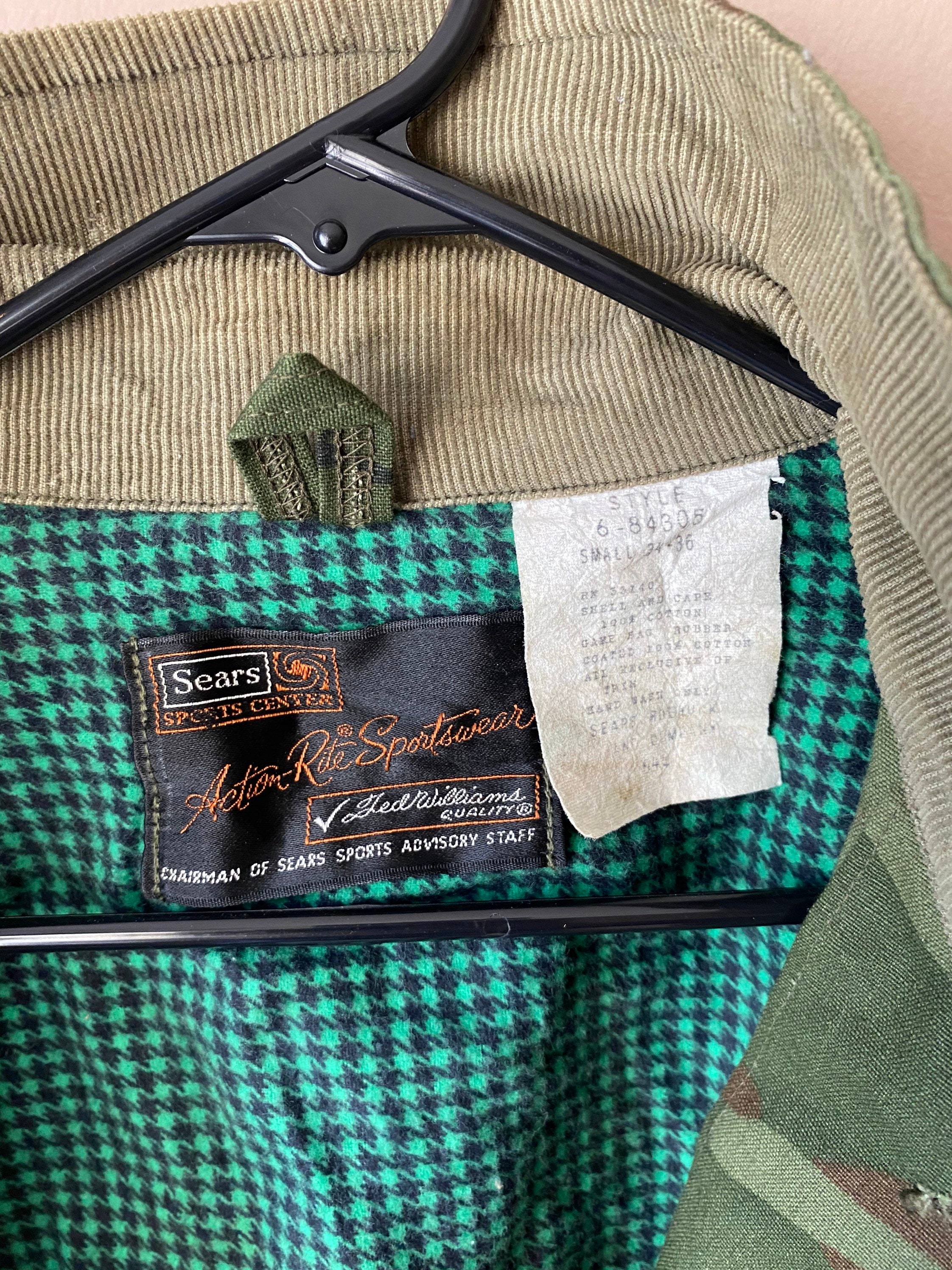 Vintage Sears Roebuck Camo Hunting Jacket - Ted Williams Quality - 6 ...