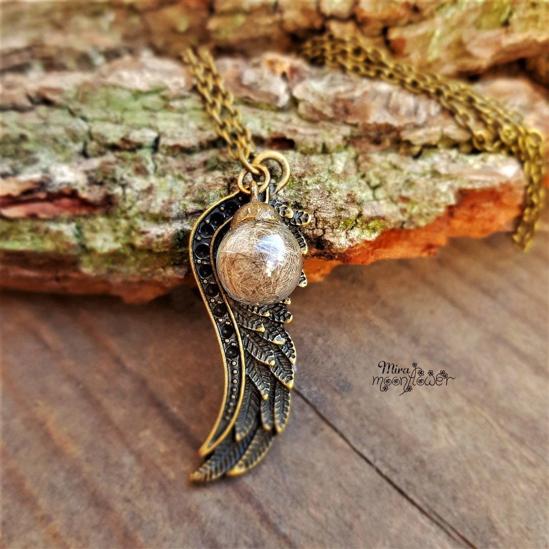 Memorial Pet Hair Necklace - Glass Ball Jewelry With the Hair of Your ...