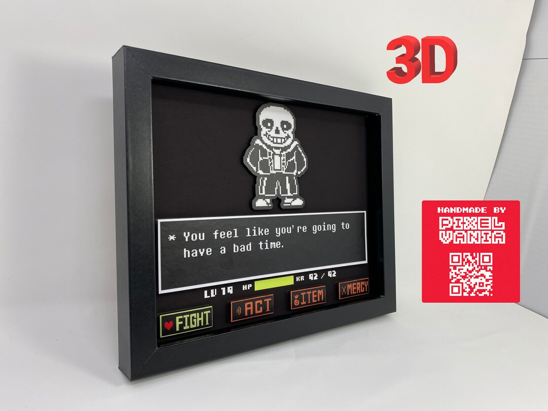 Undertale Sans Videogame Shadow Box Handcrafted Diorama Videogame Merch ...