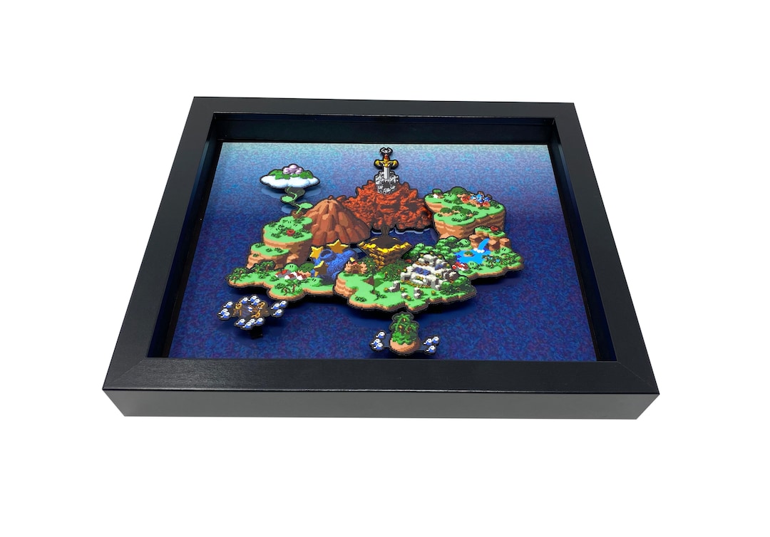Super Mario RPG Map Video Game Shadowbox Wall Hanging Decor in - Etsy ...