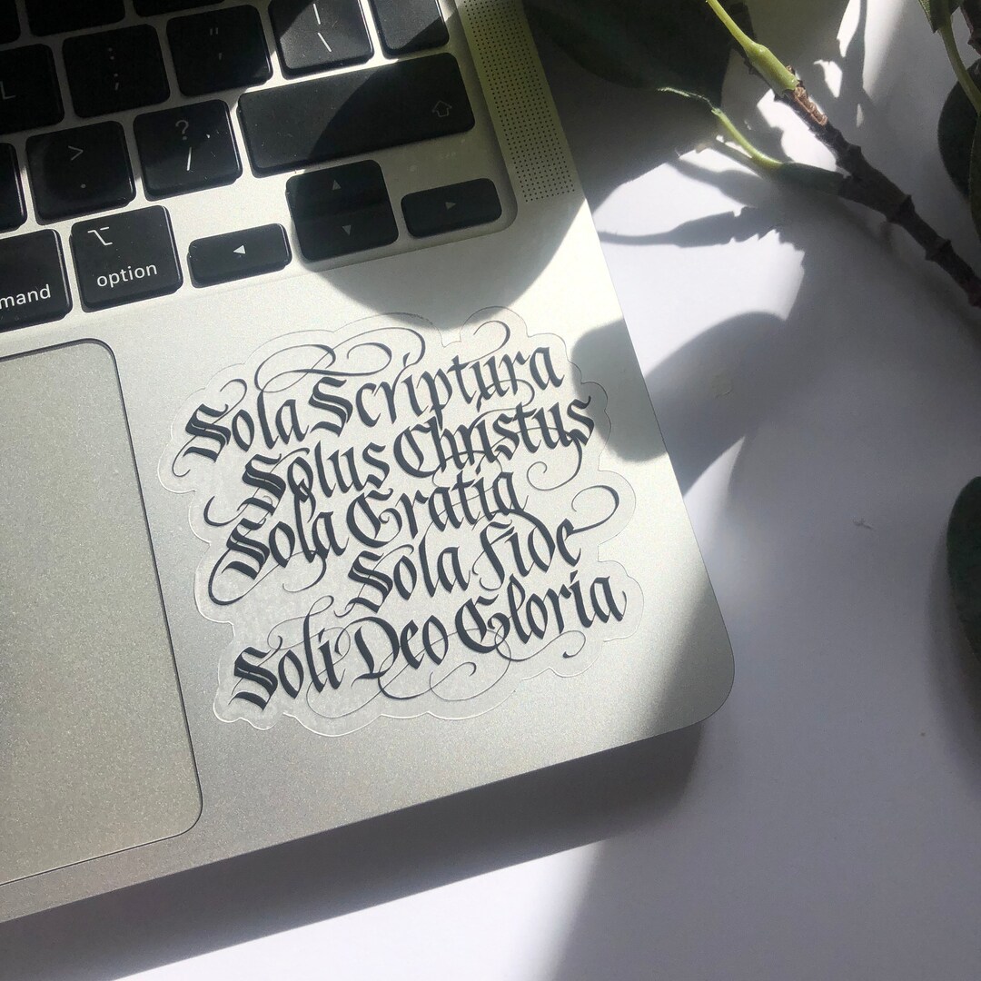 Clear Five Solas Sticker Christian Sticker, Faith Vinyl Water Bottle ...