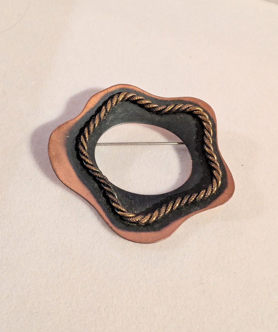 Brooch Pin Vintage MCM Mid-century Modern 1950s Copper Handcrafted ...