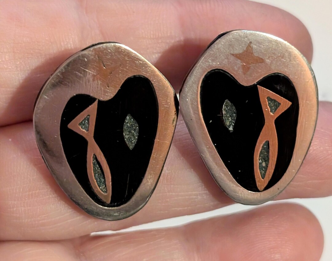 Mid-century Modern Screw Back Earrings Sterling 925 Mexico Metales ...