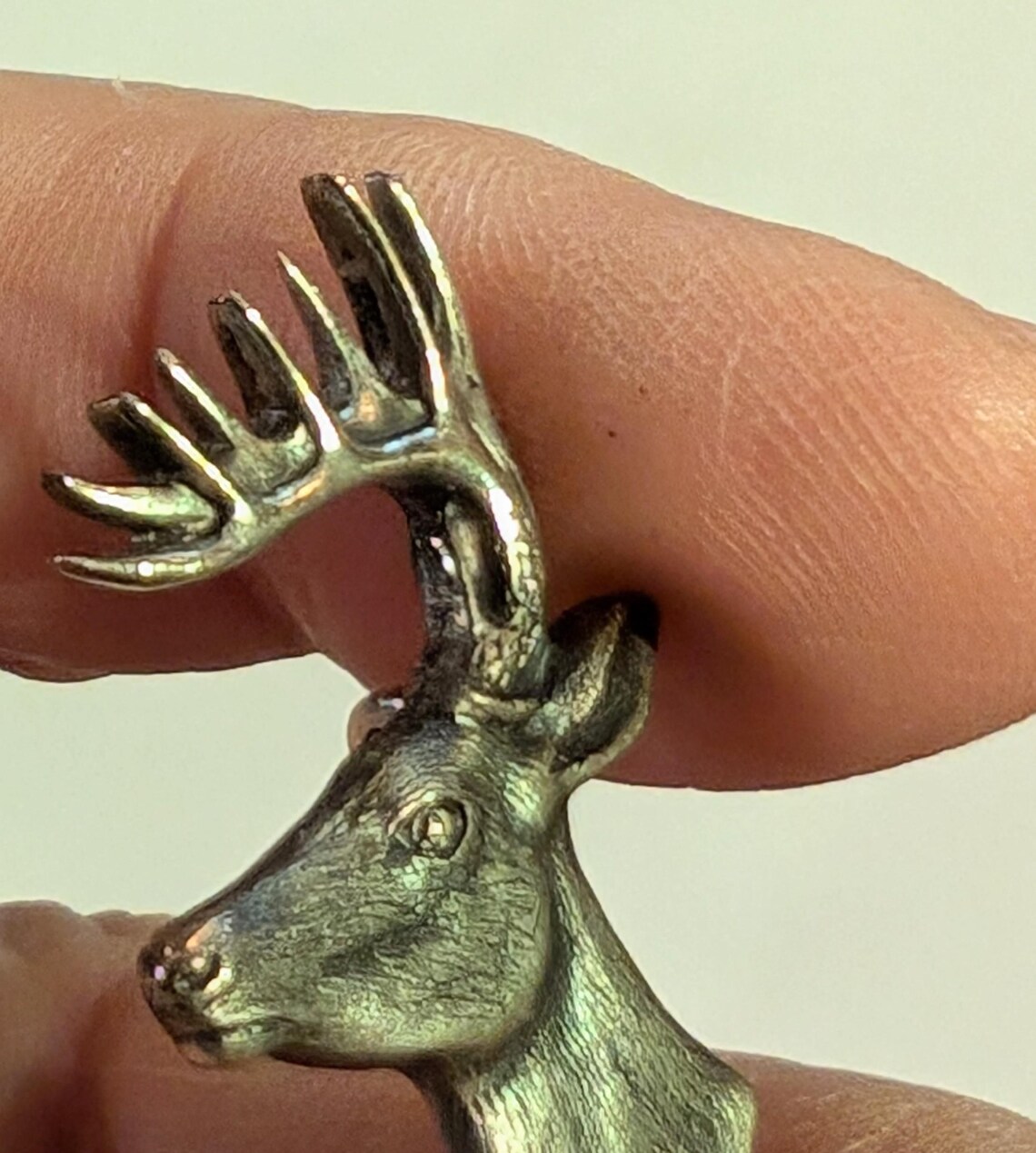 Vintage Sid Bell Sterling Silver Hand Crafted Stag Deer Head Men's ...