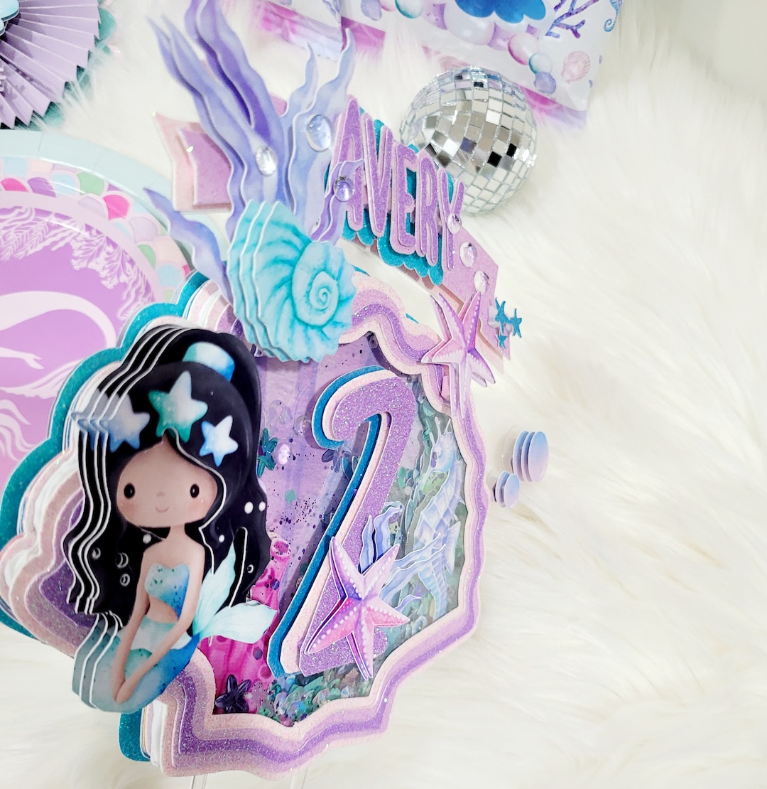 Enchanting Mermaid Magic Shaker Ligth up Cake Topper, Mermaid Cake ...