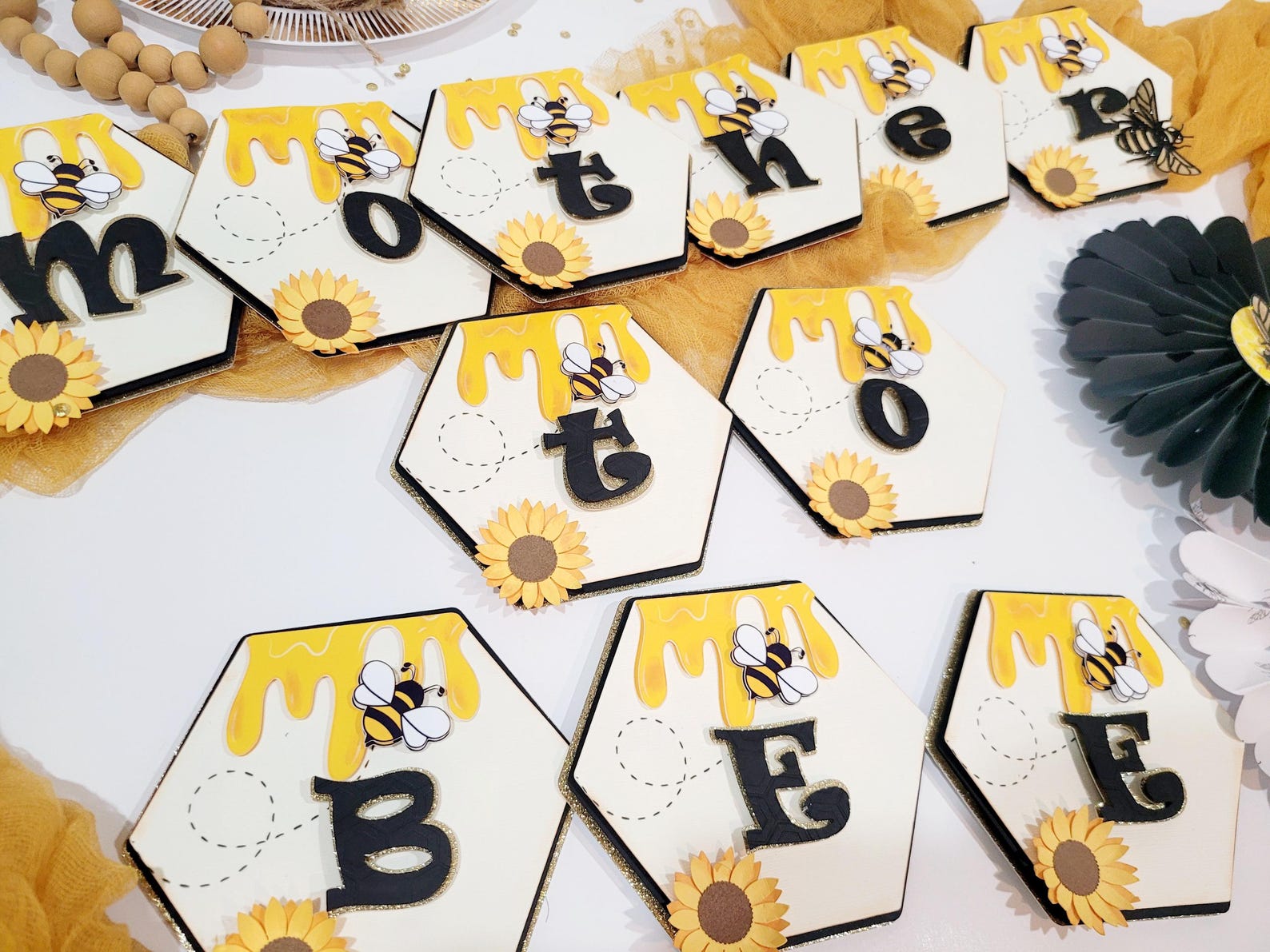 Bee Banner, Mother to BEE Banner, Sweet as Can BEE Banner, Birthday ...