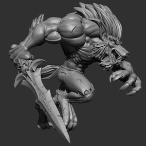 Moonfang werewolf Swordsman 32mm or 28mm Fantasy Miniature - Etsy
