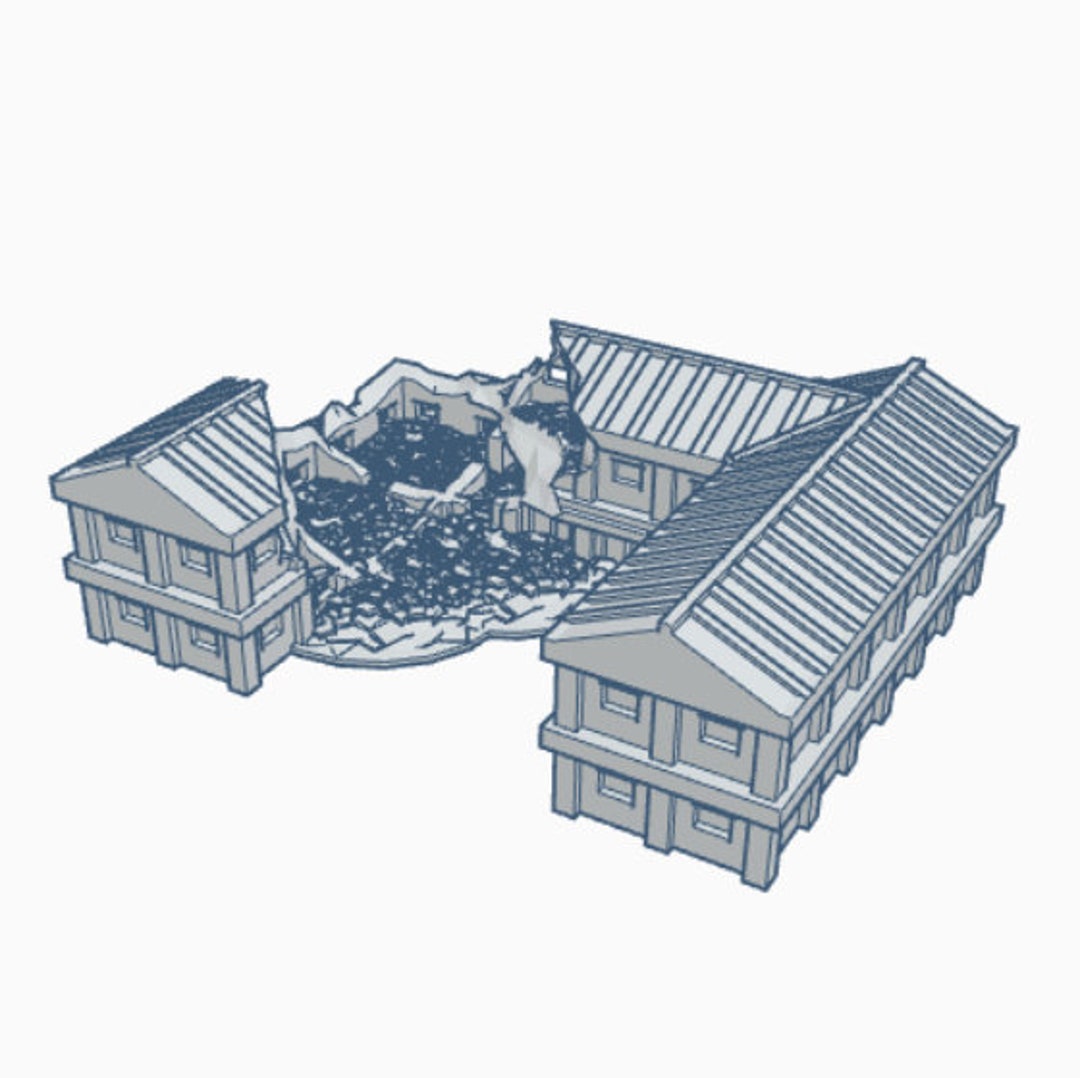 Ruined Military Barracks Tabletop Wargame Terrain Battletech - Etsy