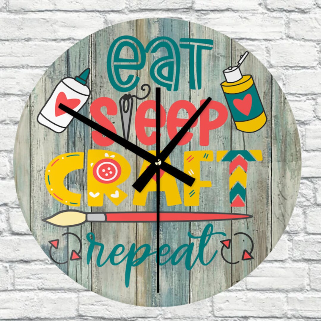 Crafting Hobby Clock, Funny Gifts for Crafters, Gifts Who Love to Craft ...