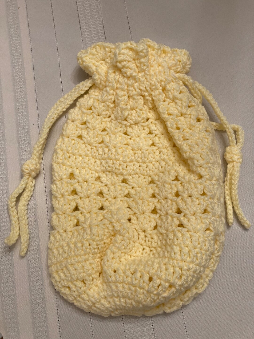 Crochet Reticule, Crochet Pioneer Bag, Drawstring Country Prairie Bag ...