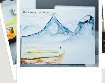 Trail Runner Card, Trail Running Card, Running Card, Hand Painted Card ...