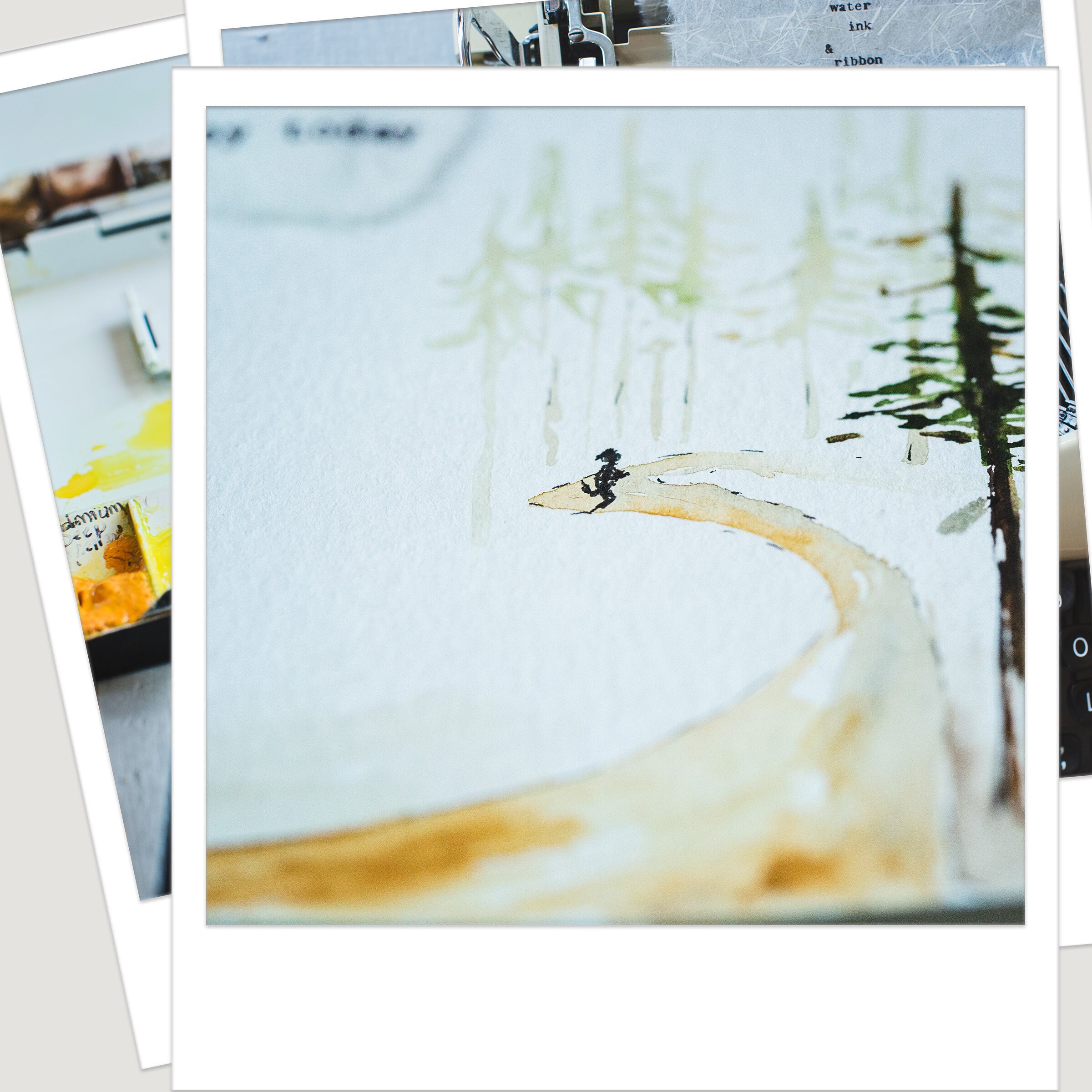 Trail Runner Card, Trail Running Card, Running Card, Hand Painted Card ...