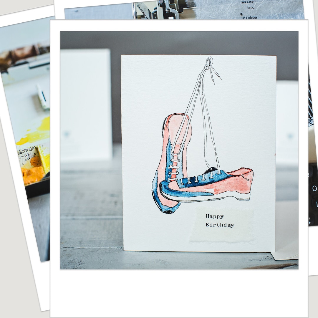 Runner Card, Running Card, Hand Painted Card - Etsy