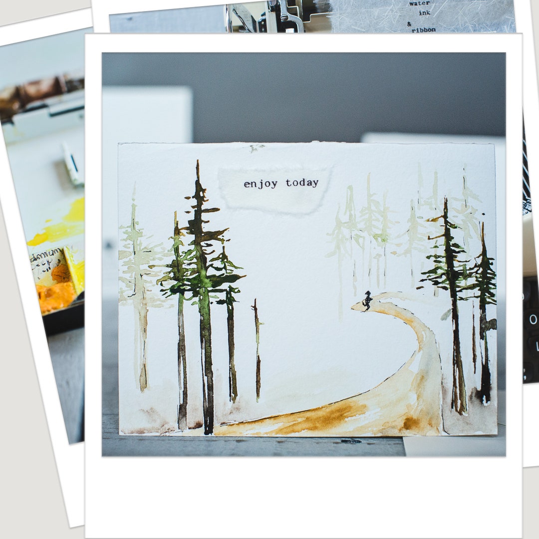 Trail Runner Card, Trail Running Card, Running Card, Hand Painted Card ...