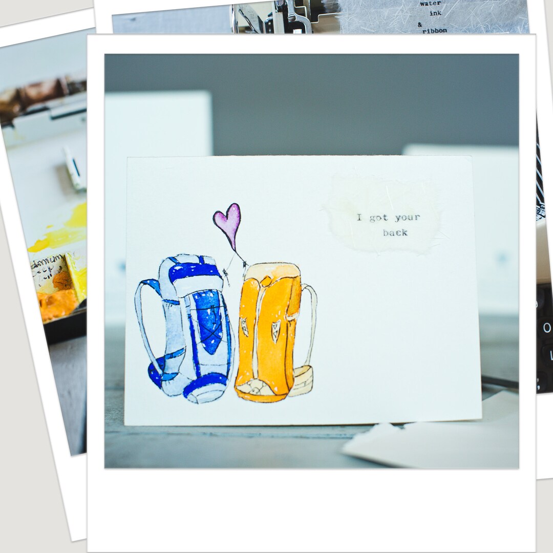 Backpacker Card, Backpacking Card, Hand Painted Card - Etsy