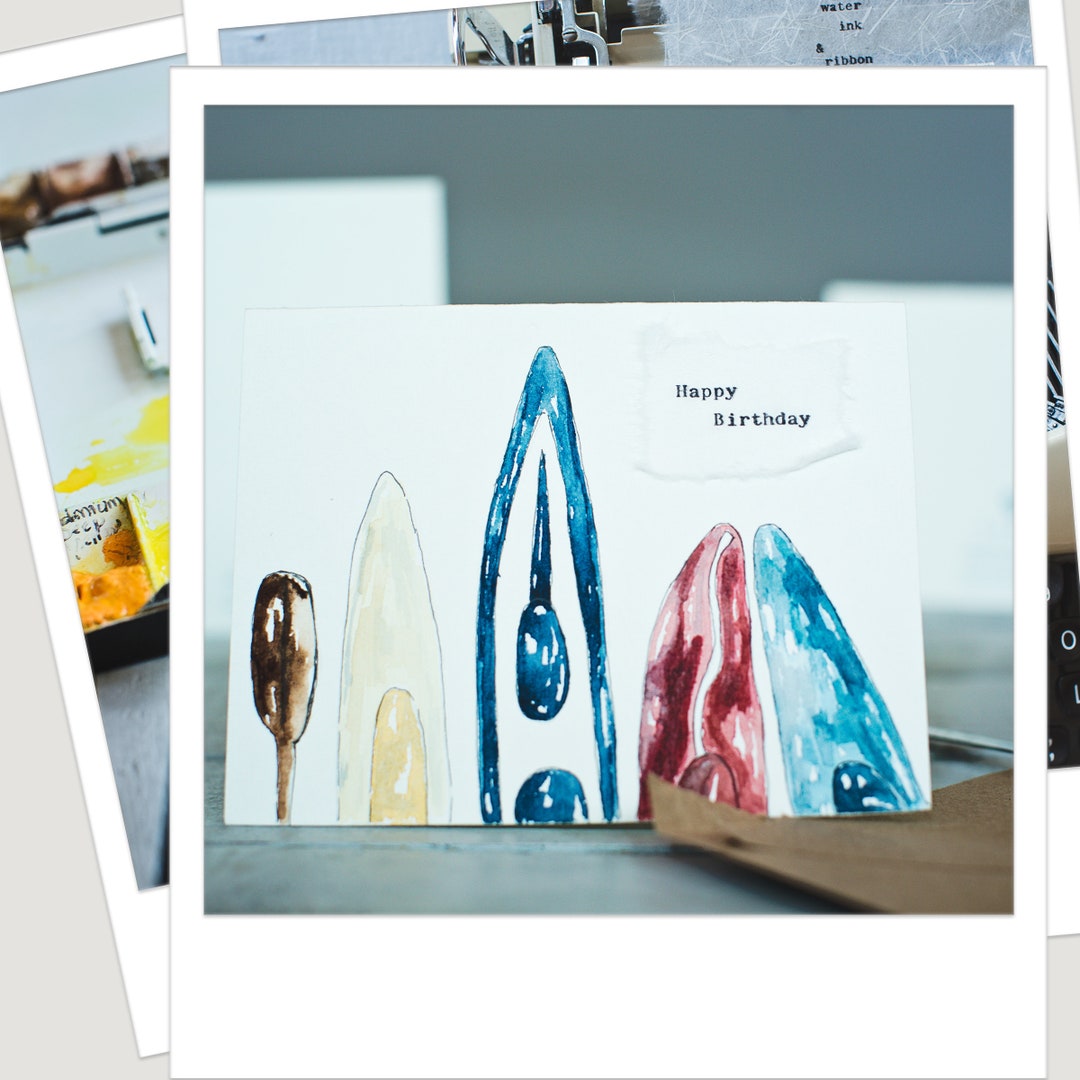 Kayak Card, Kayaker Card, Hand Painted Card - Etsy