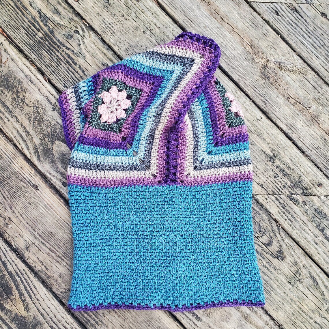 Crochet Hoodie, Granny Square Hoodie, Crochet Granny Square Flower ...