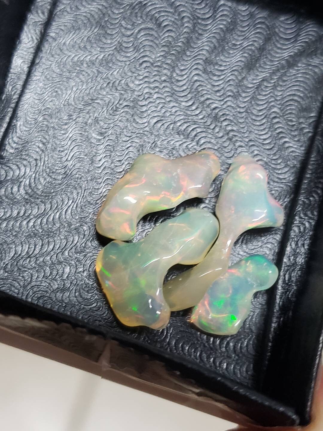 Lot of 4 Freeform Ethiopian Welo Opals. Tumbled Chunks. 11mm -20mm. 10 ...