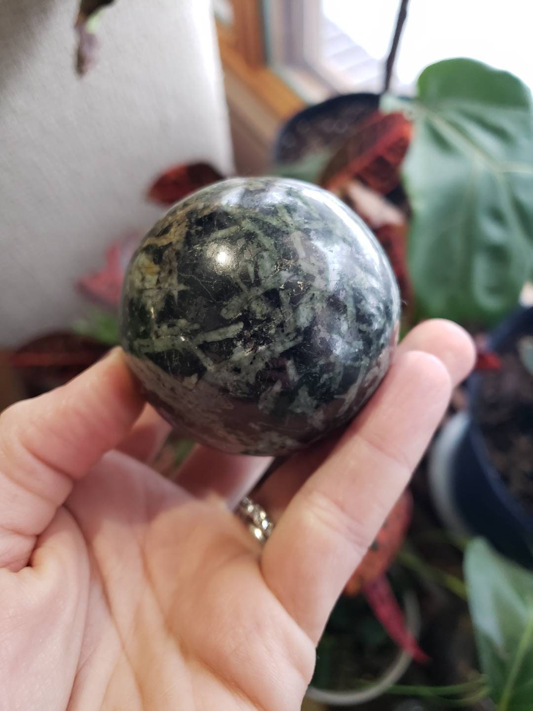 Stunning Chinese Writing Stone Sphere 55mm 282 Grams. Large ...