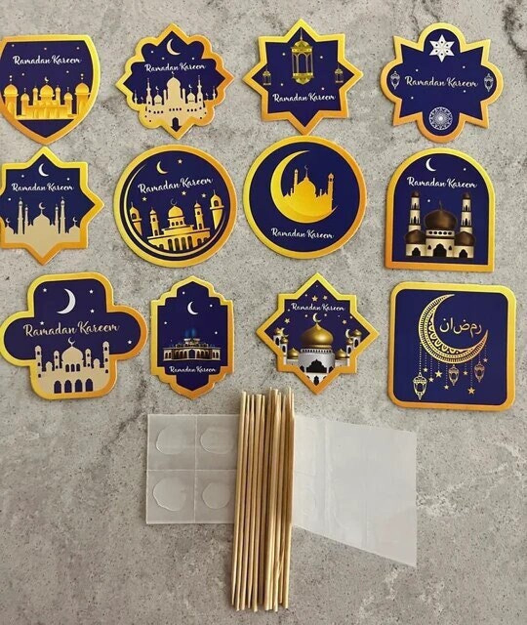 Ramadan Cupcake Toppers-blue set of 12 - Etsy