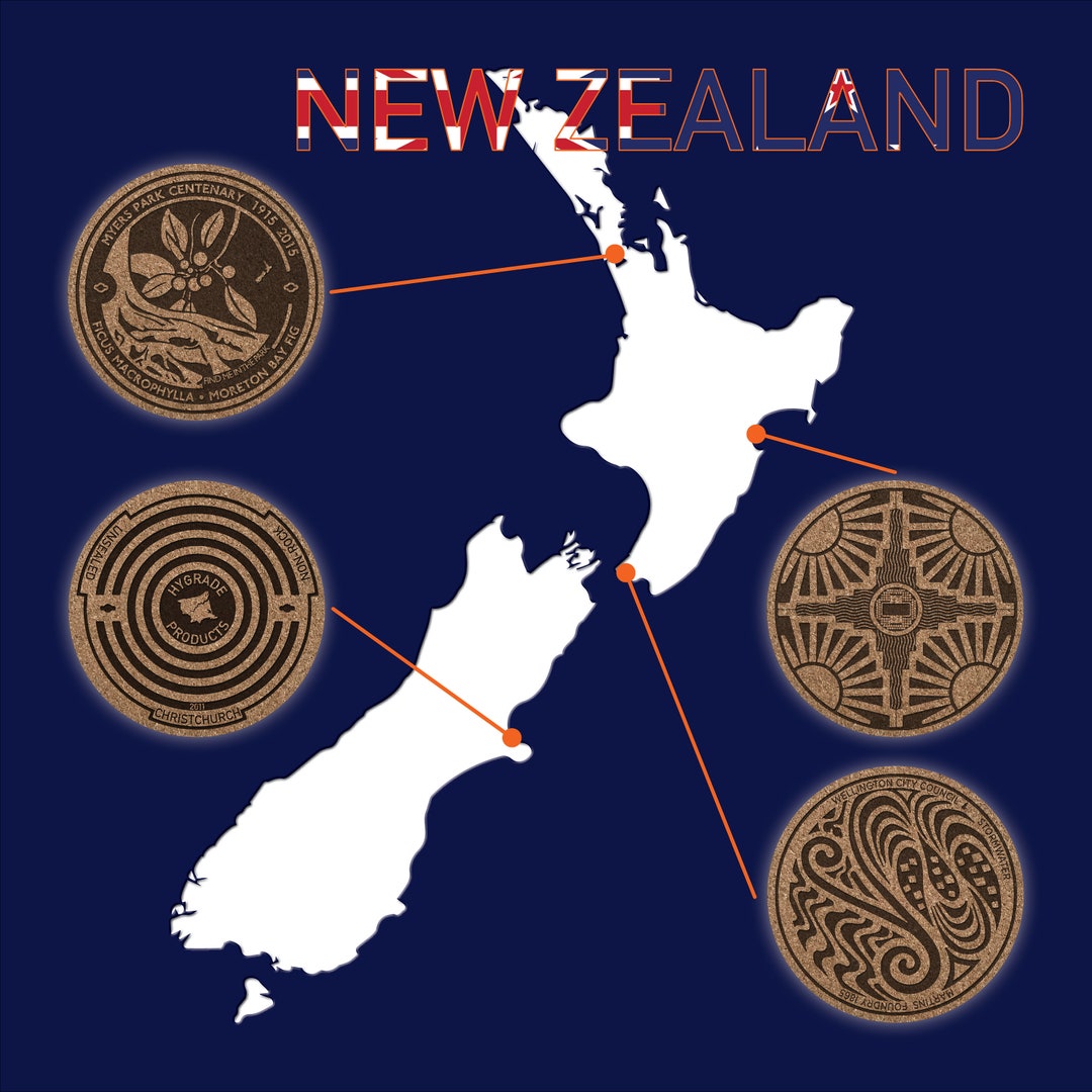 New Zealand: Manhole Cover Coasters-auckland, Christchurch, Napier ...