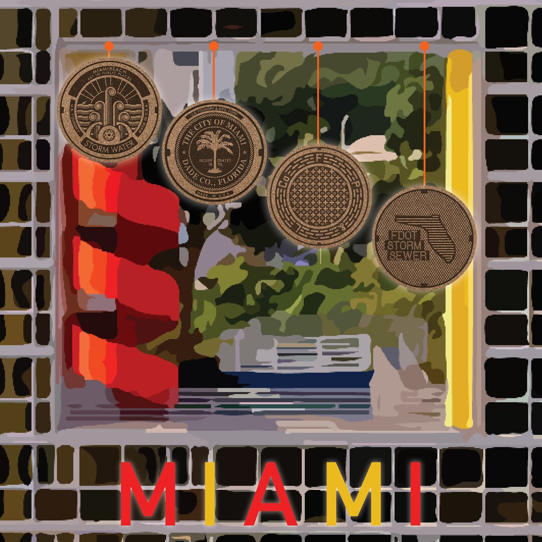 Manhole Cover Coasters-miami! Unique Gift - Etsy