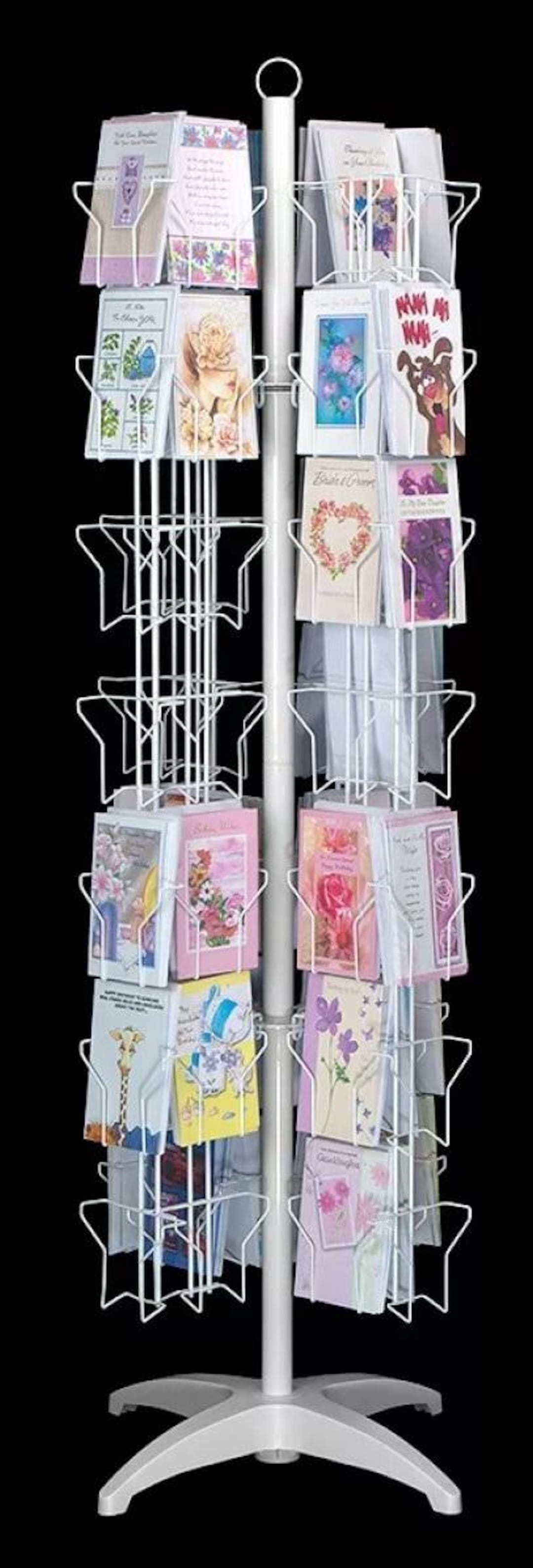 Floor Greeting Card Spinner Display Rack - 7 Tier 84 Pocket 5 X 7 ...