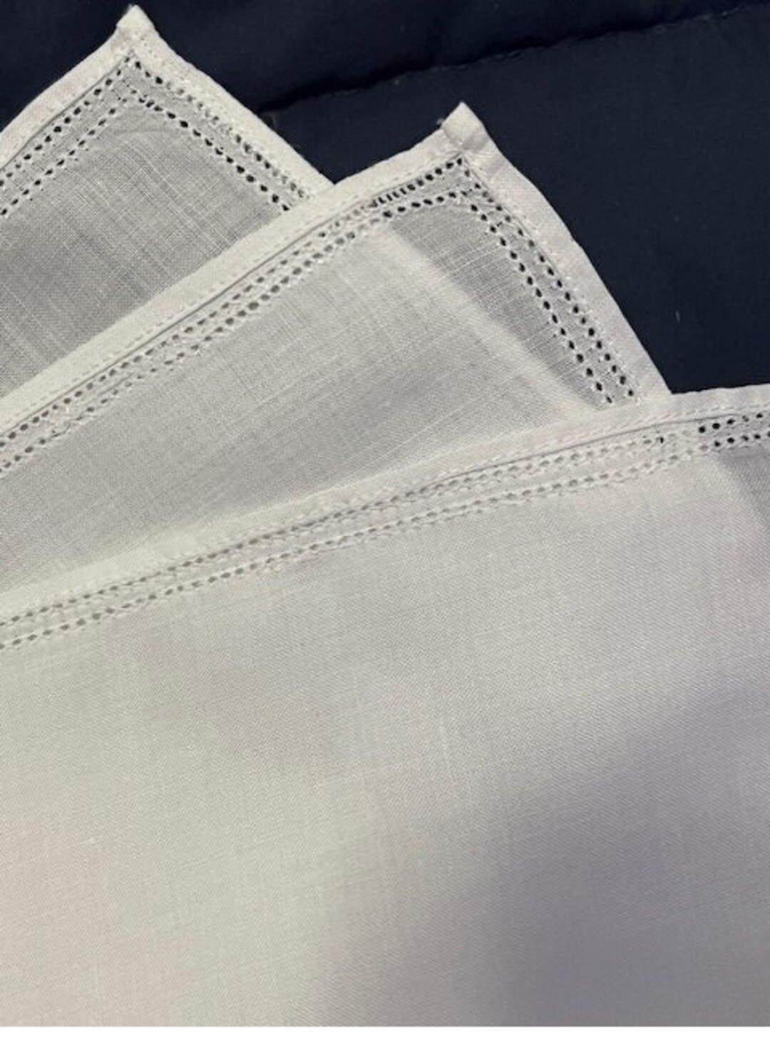 PACKAGE of 2 - DOUBLE-SPOKE 100% Linen Handkerchiefs - Embroidery ...