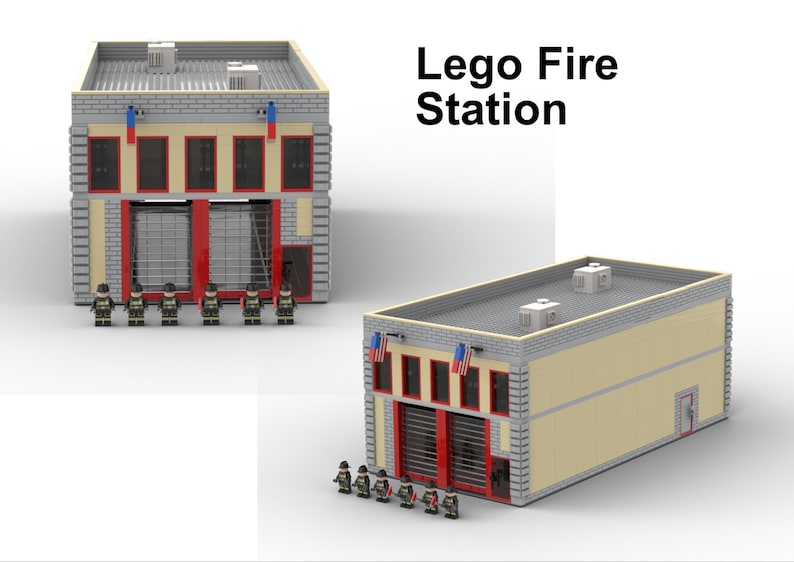Custom Lego Fire Station Instructions (digital Download) - Etsy