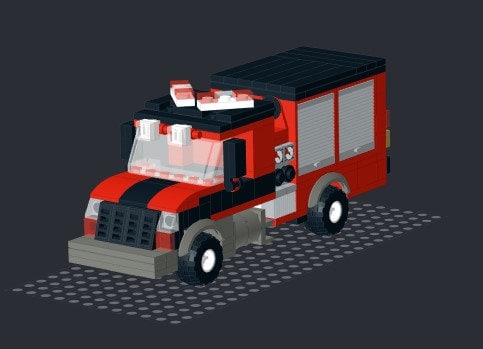 Lego Fire Truck--pdf of Custom Realistic Lego Fire Engine Instructions ...