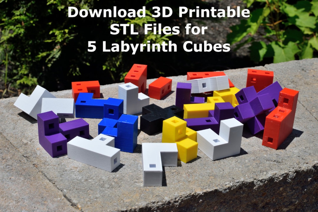Download 3D Printable STL Files for 5 Labyrinth Cubes - Etsy