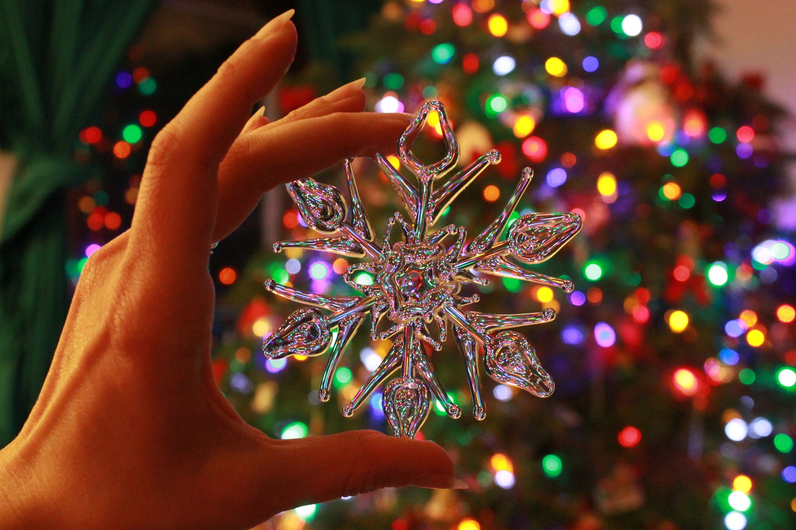 Handmade Clear Glass Snowflake Ornament ~ Flame Tip Design~ - Etsy