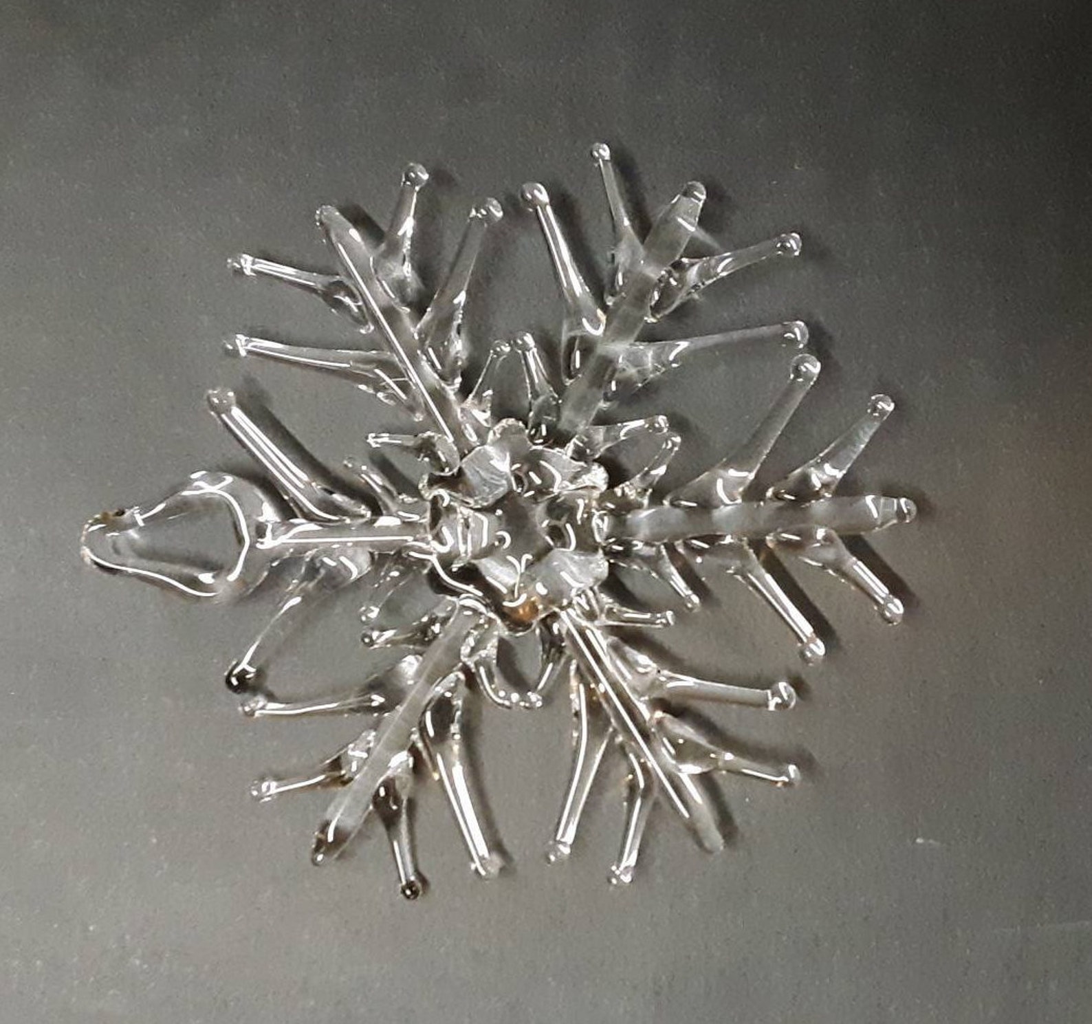 Handmade Clear Glass Snowflake Ornament ~ Tri-tip Design~ - Etsy