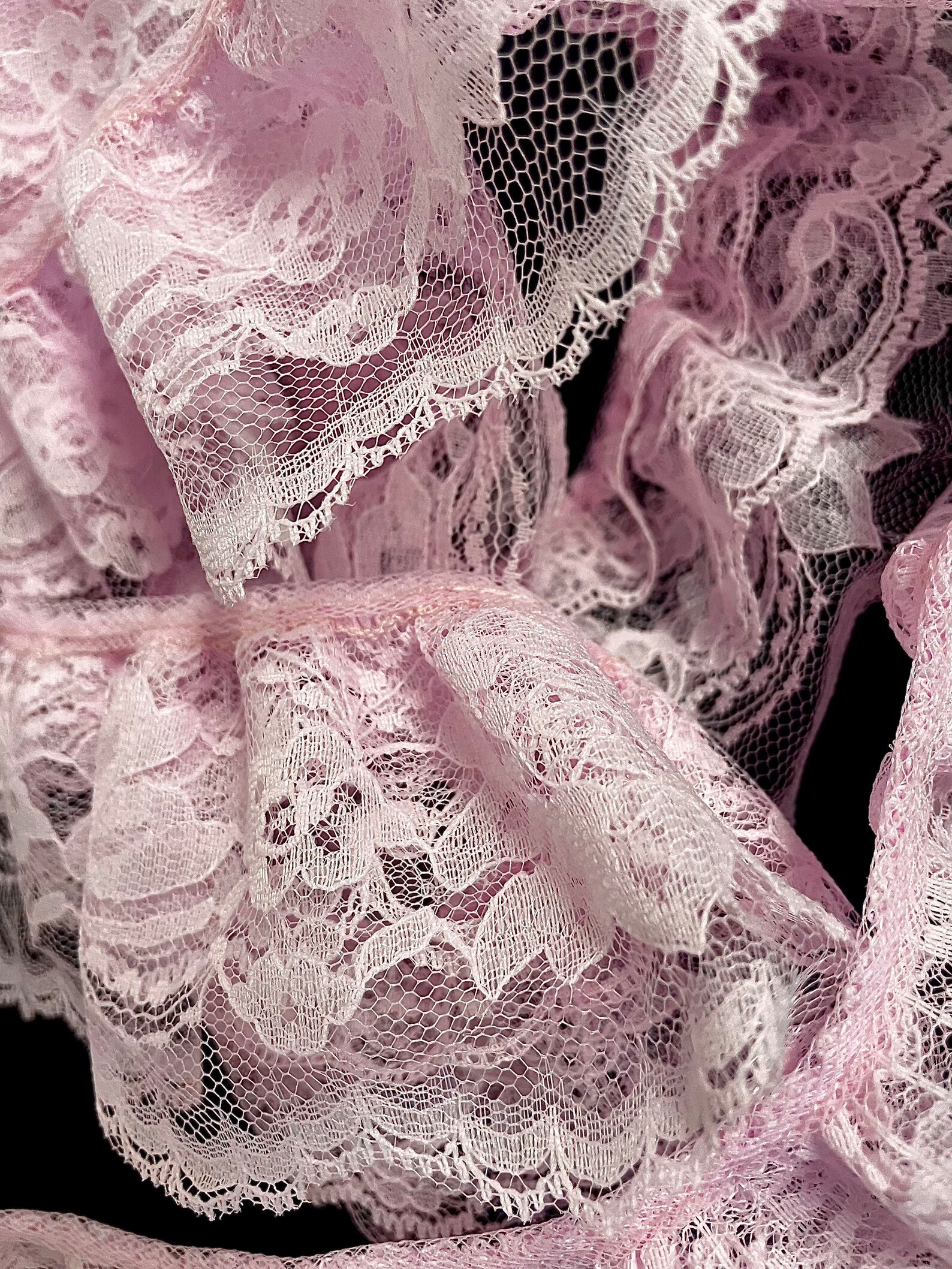 Light Pink Ruffled Lace, 3 Inch Lace, 3 Tier Lace Trim, Clothing ...