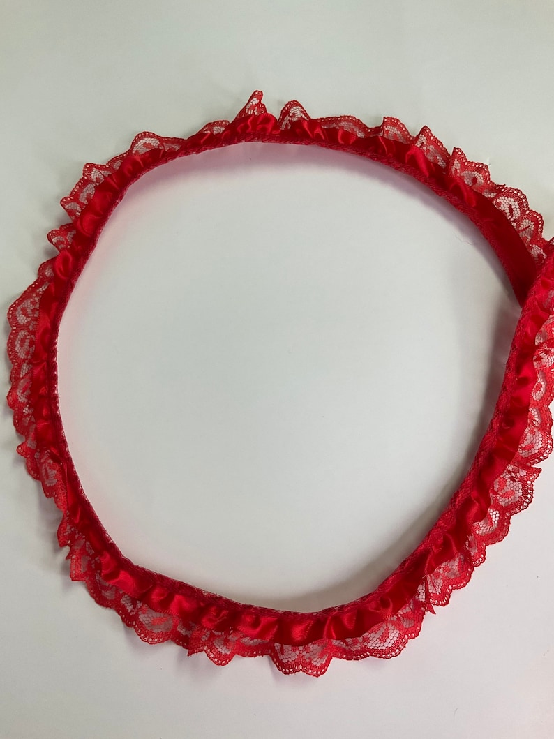 2 Yds Scarlett Red Lace With Ribbon Decorative Red Lace Trim - Etsy